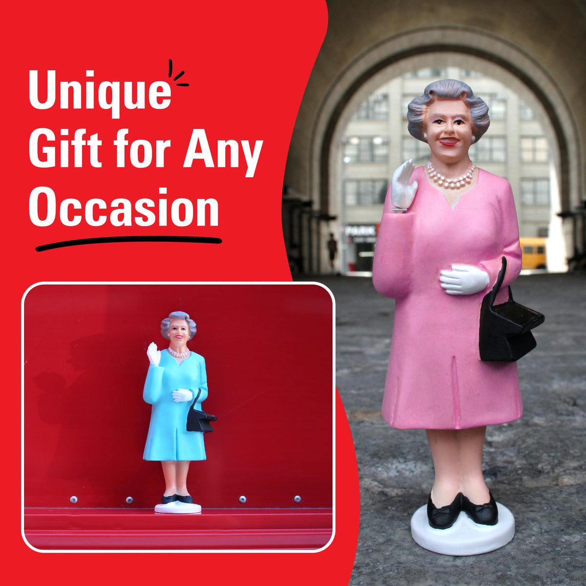 Kikkerland Solar Powered Waving Queen Figurine: Fun Decor for Home ...