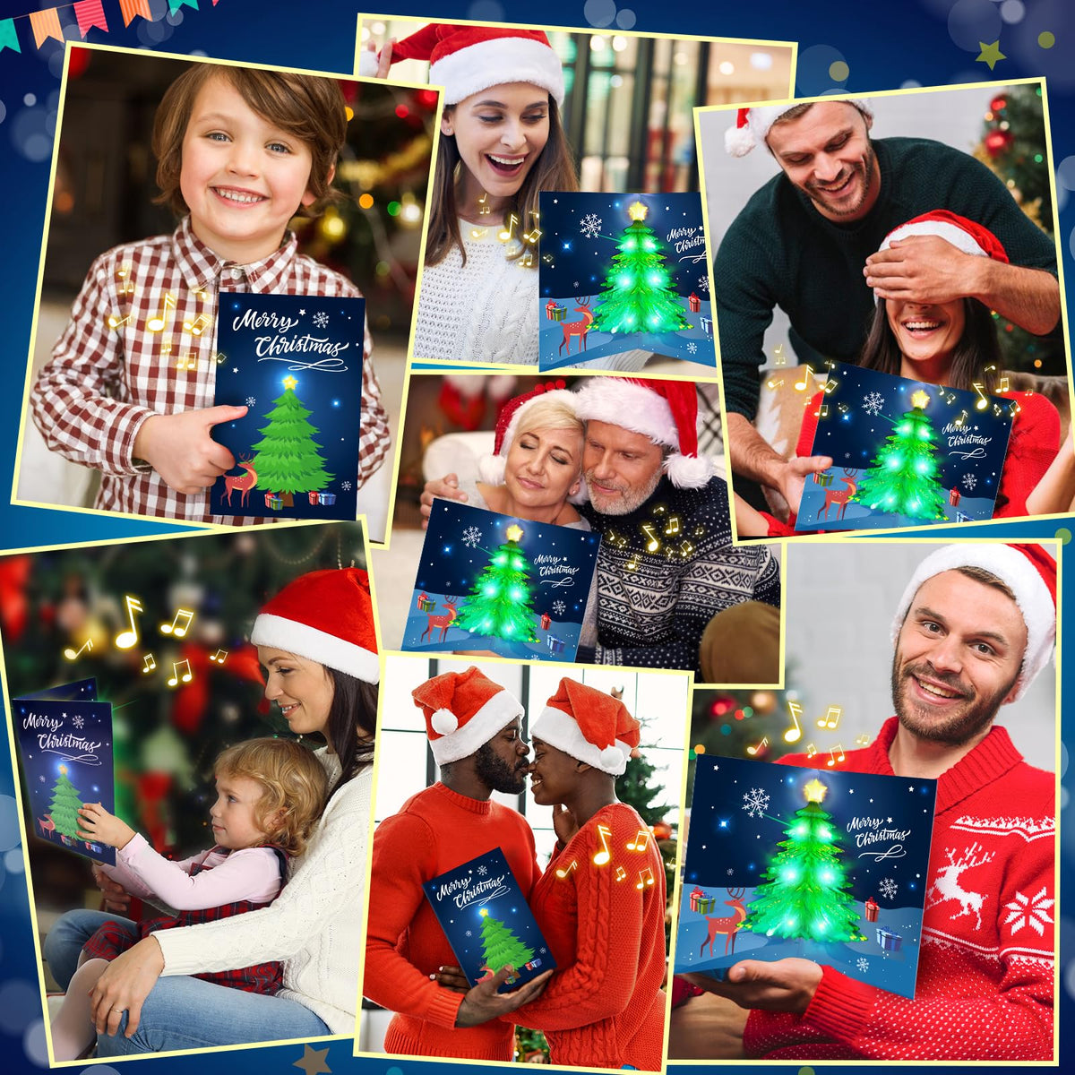 Musical Flashing 3D Christmas Card - Gifteee | Unique Gifts