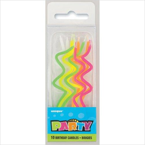 Wacky Neon Spiral Birthday Candles - Gifteee | Unique Gifts