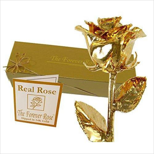 24K Gold Dipped Real Rose w/ Gold Gift Box - Gifteee | Unique Gifts