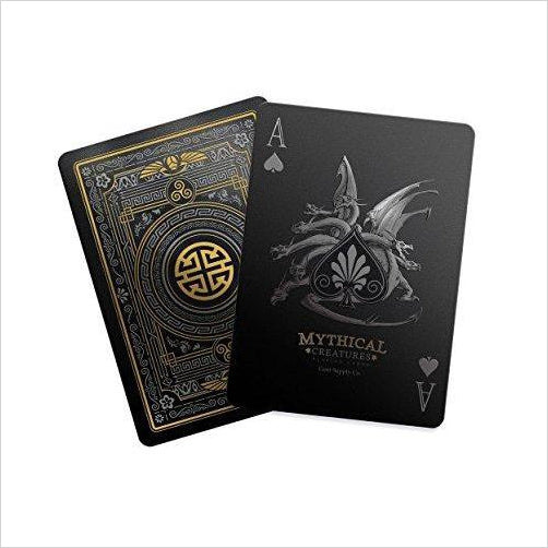 Mythical Creatures - Black Silver & Gold Edition Playing Cards - Gi...